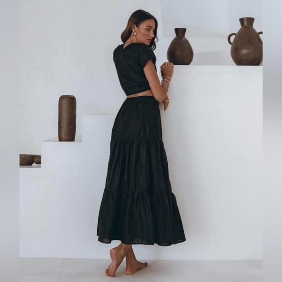 Skirts | 133 Aura The Label Luna Skirt Set In Black | Poshmark